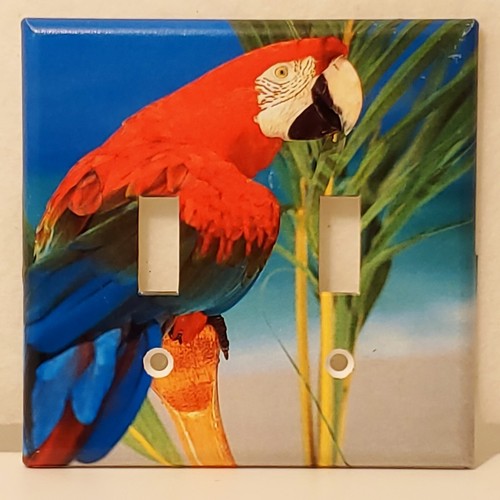 Parrot Macaw double light switch plate cover birds tropical child's ...