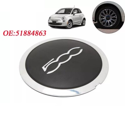 51884863 For Fiat 500 Alloy Wheel Cover Centre Cap Black And Silver ...