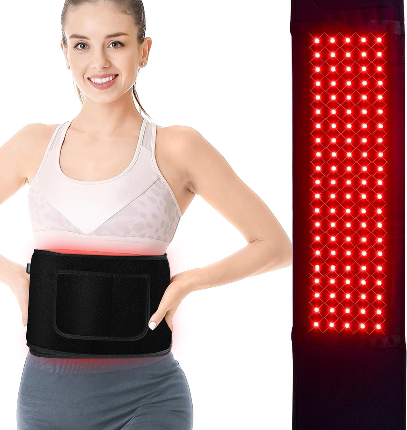 LED Red Infrared Light Therapy Belt for Body in Flexible Wearable Wrap ...