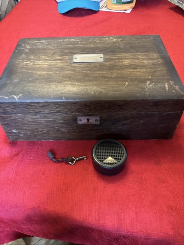 Antique Wooden Metal Lined Humidor Cigar Box + Key Credo Vintage B27 | eBay