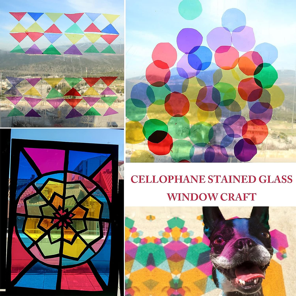 Cellophane Sheets,120 Pcs 7.5X7.5 Inches Cello Sheets, Colored ...