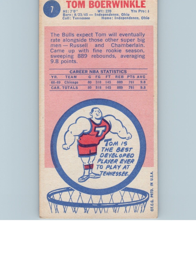 1969-70 Topps #7 Tom Boerwinkle RC EX | eBay