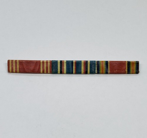 Rare 1940s WWII US Army Military Medal Ribbon Bar Lapel Pin 4” Decor 18 ...