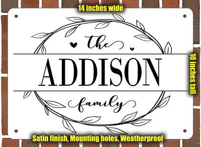 Addison Family Decorative Metal Door or Wall Plaque (Style 1) | eBay