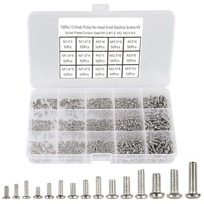 750 PCS Small Metric Screws Assortment Kit Phillips Pan Head Watches ...