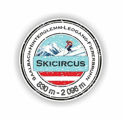 Skicircus Saalbach Hinterglemm Runde Ski Snowboard Aufkleber ...