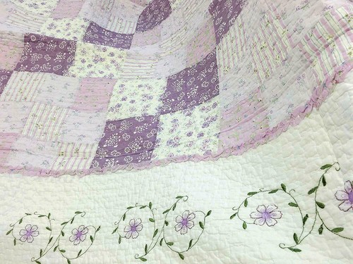 BEAUTIFUL COZY CHIC PURPLE LILAC LAVENDER WHITE BLUE GREEN LACE RUFFLE ...