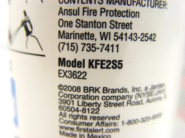 First Alert Kitchen5 Fire Extinguisher, 5B:C, Dry Chemical, 2 Lb | eBay