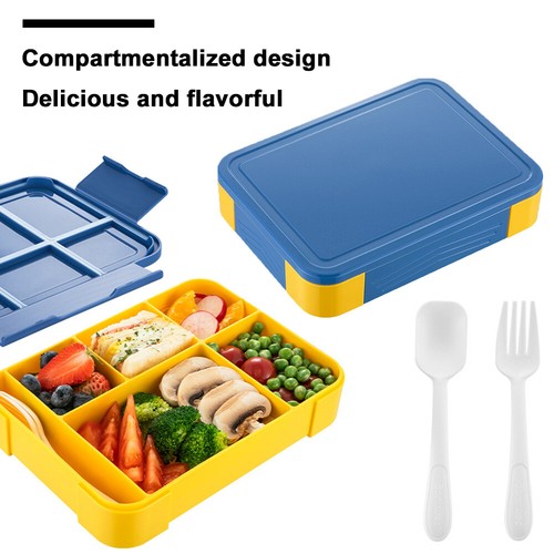 Portable Bento Box Children Snack Box Microwavable 5 Grid for Fruit ...