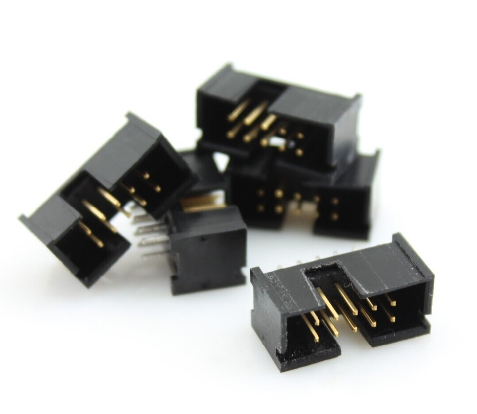 New Qty 5 AMP 10 Pin Shrouded Male Box Header Socket Connector Copper ...