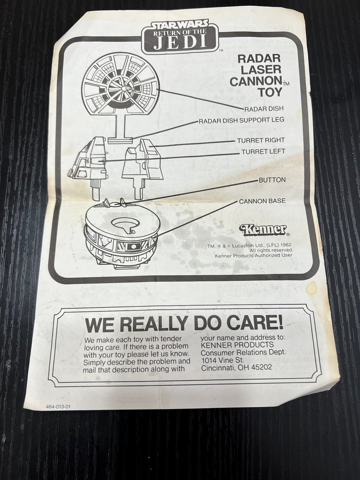 Kenner Star Wars Radar Laser Cannon Vintage Return of the Jedi ...