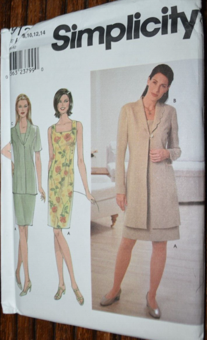 Simplicity Pattern 9123 Misses Petite Dress Long Jacket 2 Lengths Sz 8 ...