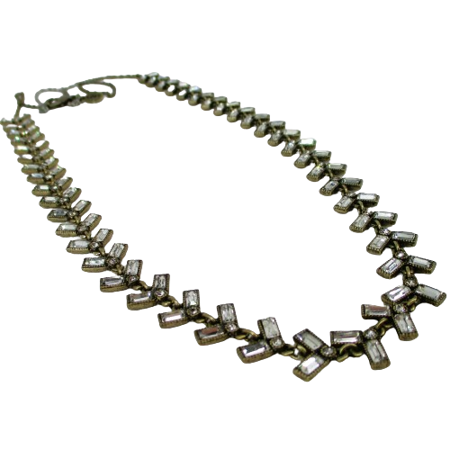 Vintage 32" Long Rhinestone Chain Statement Necklace LOFT Jewelry Women ...