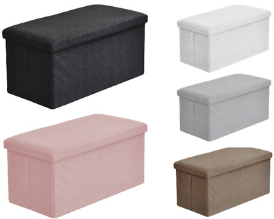 Folding Ottoman Boucle Teddy Bear Storage Box Collapsible Toys Square Chest Box | eBay