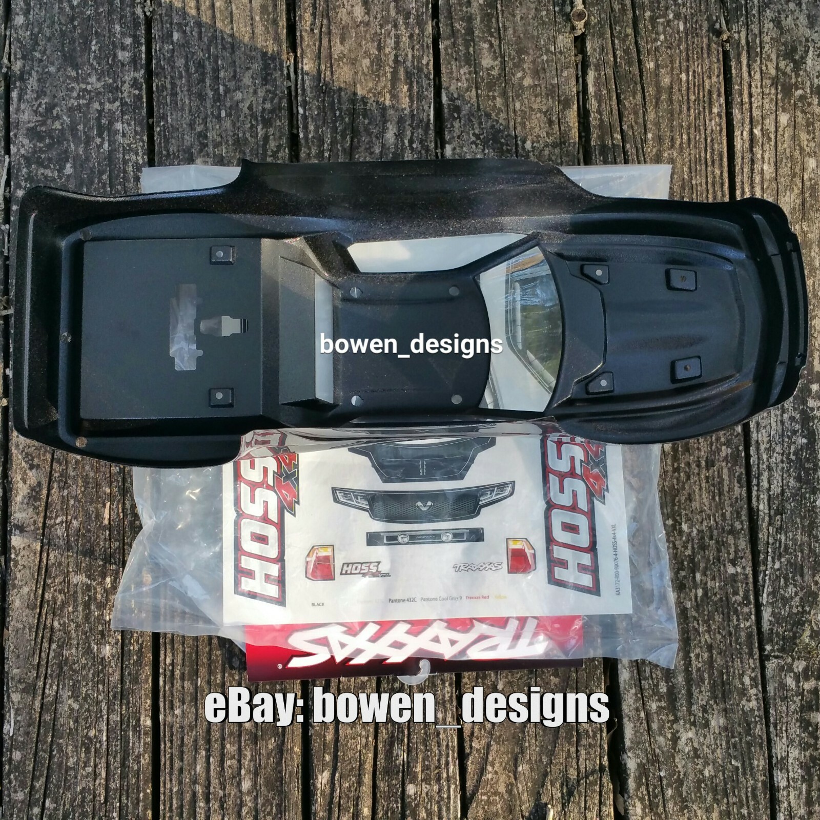 Traxxas Custom Painted RC Body 4x4 Hoss VXL Tamiya Gun Metal Black ...