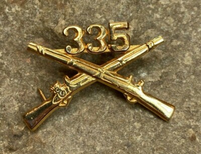 WW2 US Army Military 335th Infantry Regiment Officer Collar Insignia ...