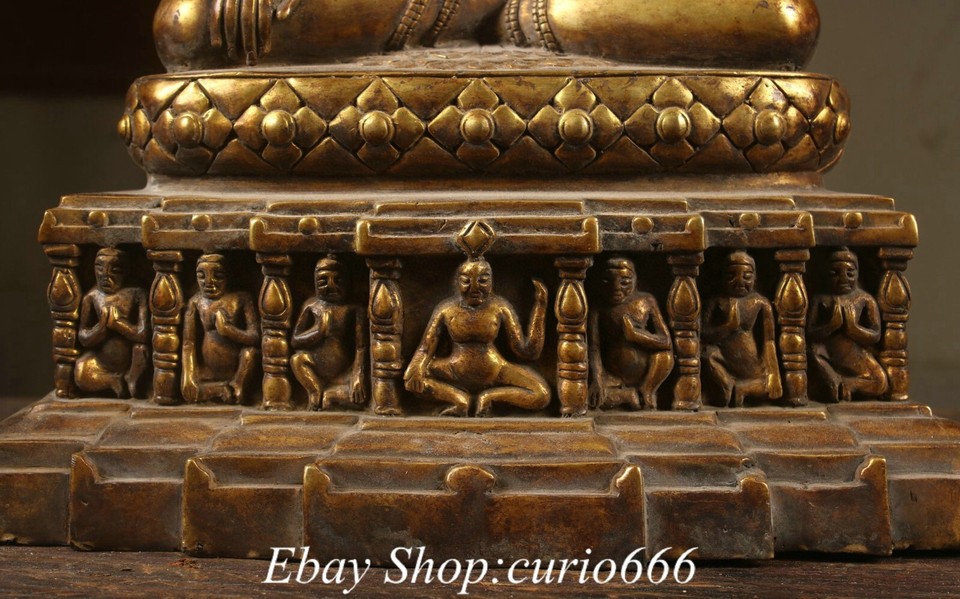 Old Tibet Buddhism Pure Bronze Gold Shakyamuni Sakyamuni Amitabha ...