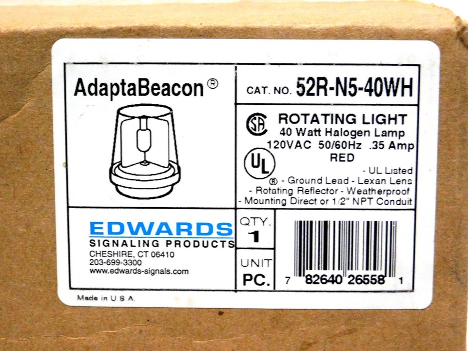 Edwards AdaptaBeacon 52R-N5-40WH with Box (new) | eBay