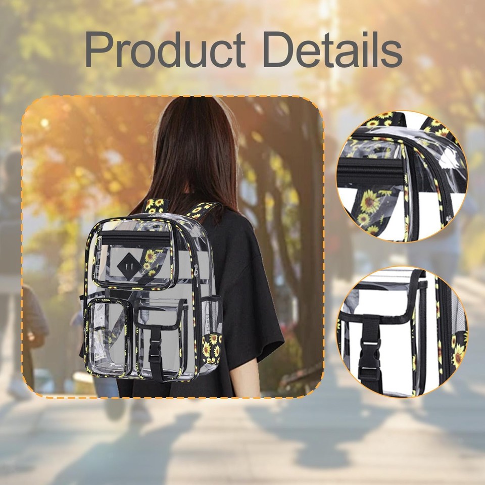 PVC Transparent Backpack Waterproof Lightweight Bookbag for Primary ...