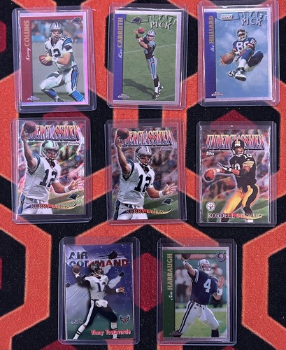 1997 Topps Chrome Football Partial Set Lot 8x Cards, 2x Refractors, RC ...