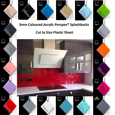 Kitchen Splashback Upstand Perspex® Plastic 3mm x 1500mm x 800mm 100 ...