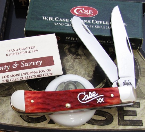 Case 1st Run XX Red SILVER SCRIPT Trapper Knife 2004 Pre-Production 250 ...