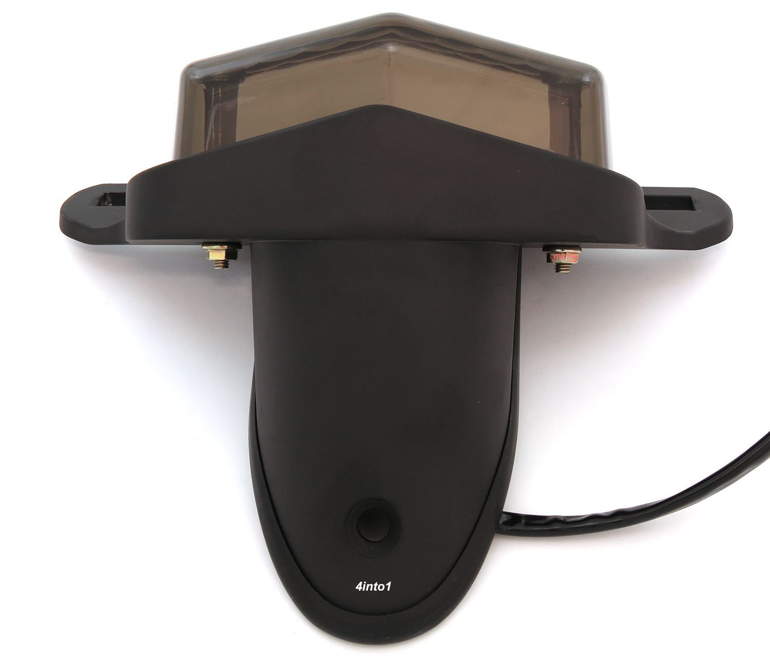 Lucas Style LED Motorcycle Tail Light Assembly - Matte Black w/ Smoke ...