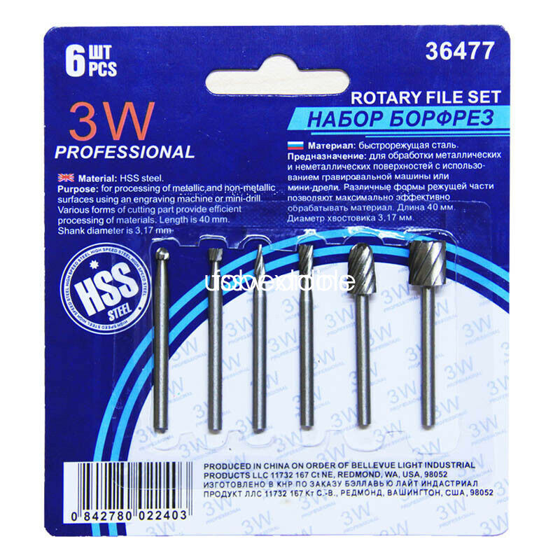 6PC Dremel Rotary Burr Set Routing Router Bits Mill Cutter Rotary Tool ...