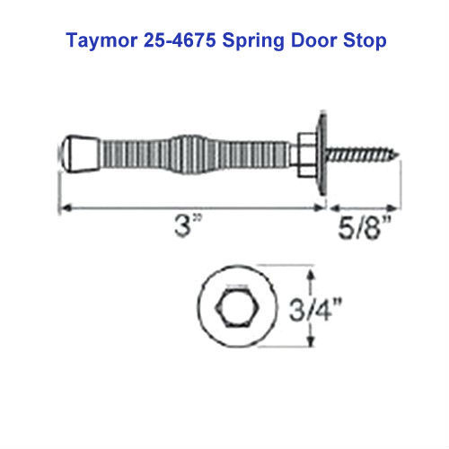 Antique Brass Spring Door Stop with Fixed Screw, Taymor 25-4675-AB | eBay