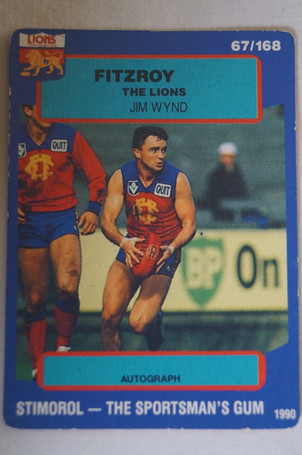 Fitzroy Lions AFL VFL Football Vintage Stimorol Football Card - Jim ...