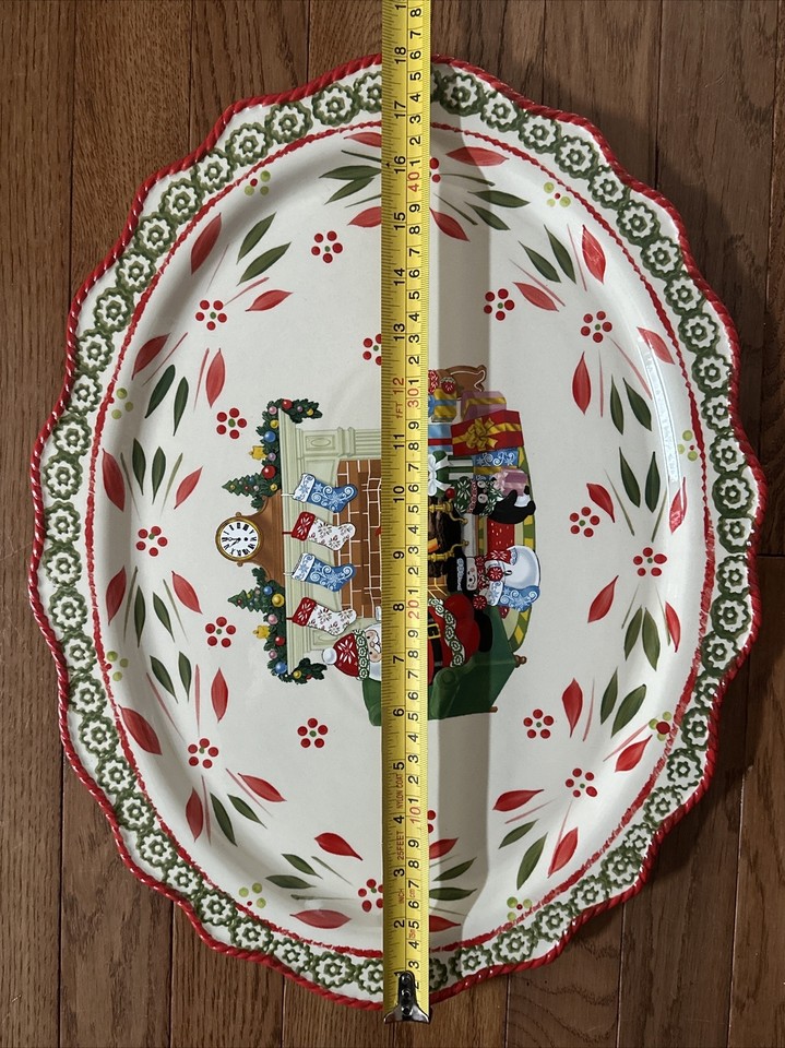 Temp-Tations Old World XMAS Holiday Santa X-Large Serving Platter 18.5 ...