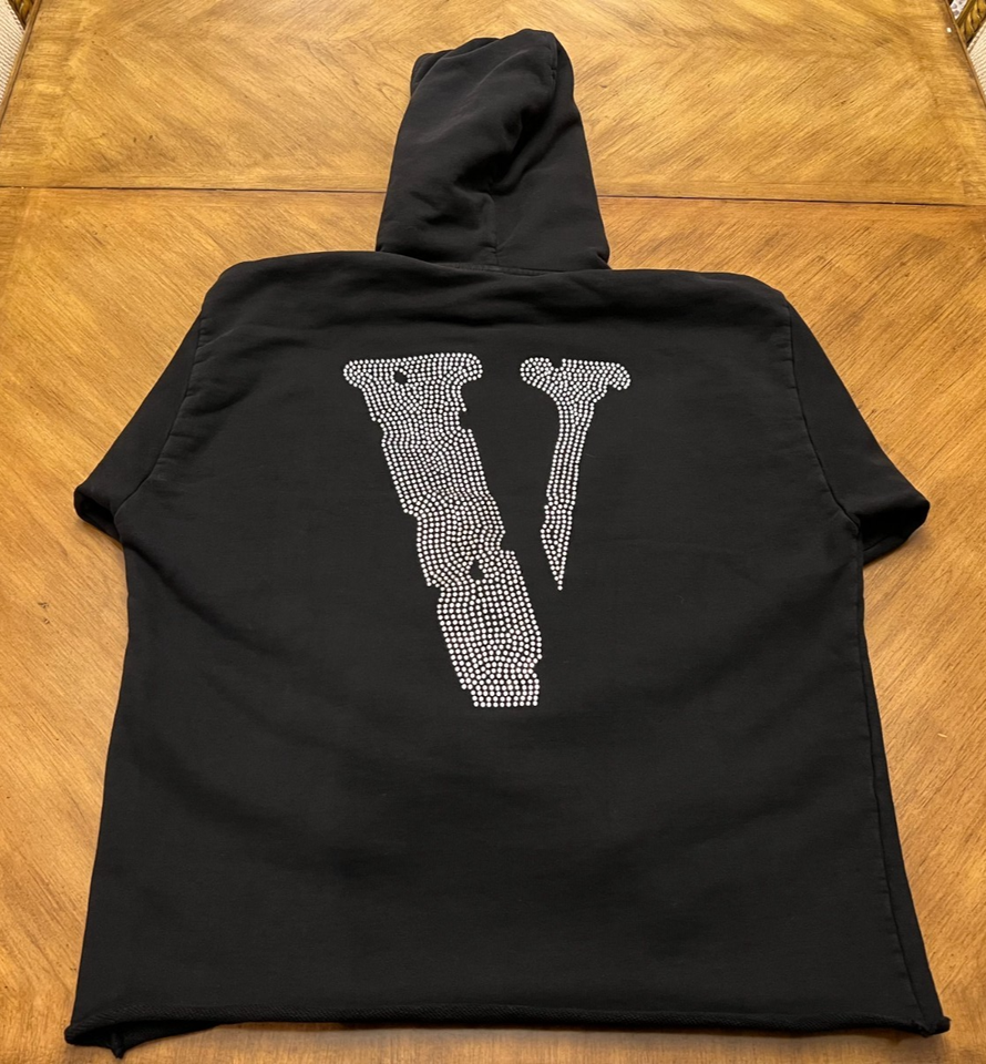 VLONE Pullover Black with Silver/Red Rhinestone Logo Men's Size Small ...