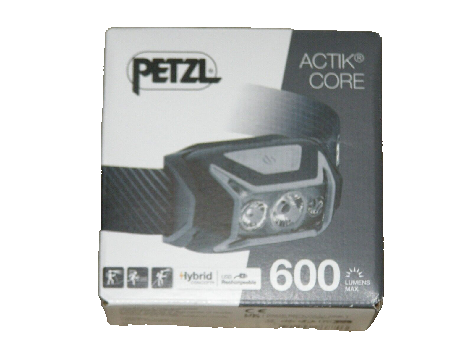 Petzl ACTIK Core 600 Lumen Hybrid Headlamp - Grey (E065AA00) for sale ...