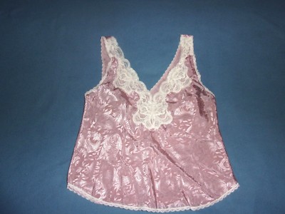 Size 36 Lacie Ann Shimmery Pink Floral Lace Sleep Top 7241 | eBay