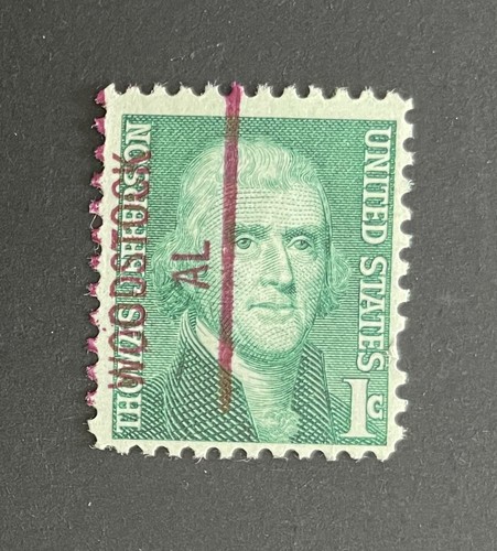 Woodstock, Alabama Type 841 Precancel 1 cent Jefferson - U.S. #1278 ...