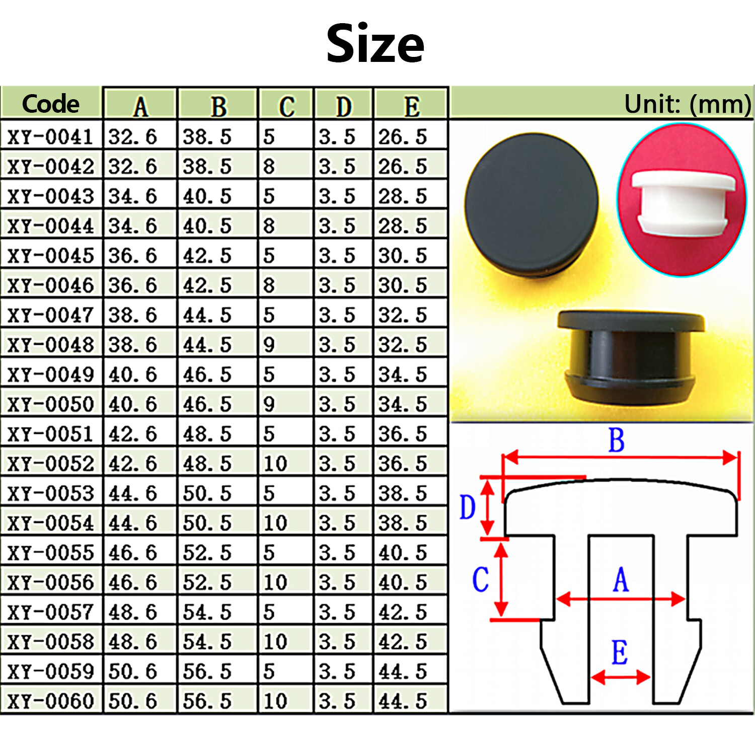 2mm-50mm White Silicone Rubber Snap-on Blanking Bore Plugs End Caps ...