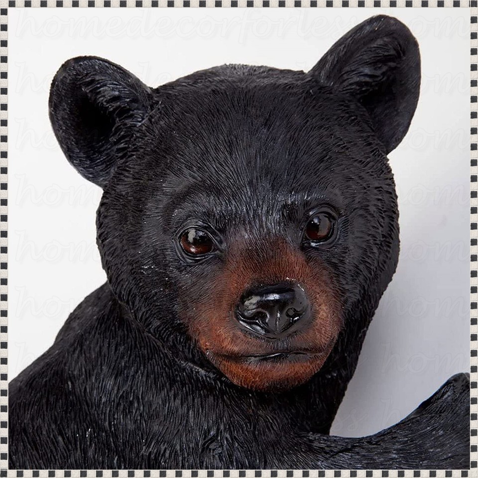 Baby Bear Cub Climbing Tree Hugger Outdoor Sculpture Hanging Yard ...