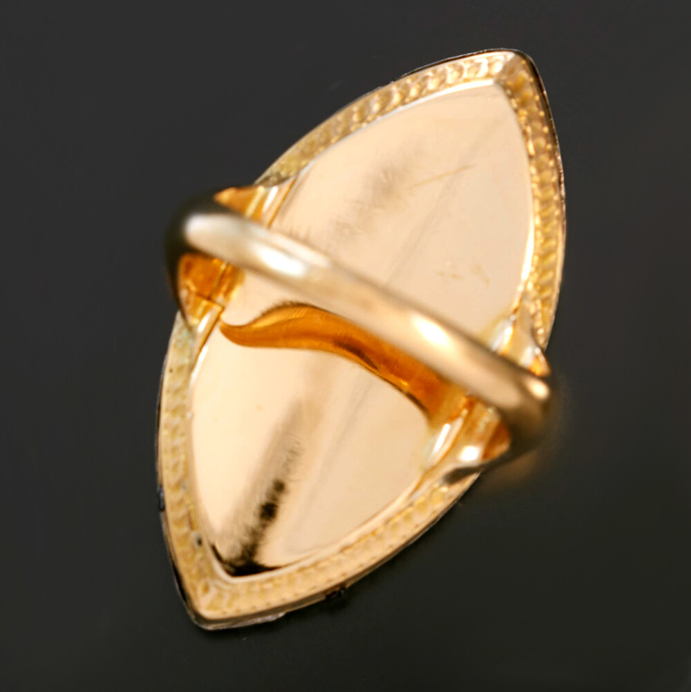 RARE 18K YELLOW GOLD SWISS RING WATCH WITH DIAMOND BEZEL CA1840 ...