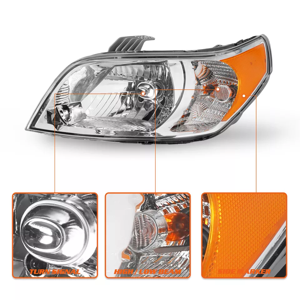Fit 2009 2010 2011 Chevy Aveo 5 Aveo5 Pair Headlight W/ Bulb Left+Right ...