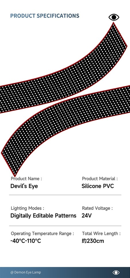 150cm Car Truck Devil Eyes Light Sign - Animated LED with APP Control ...