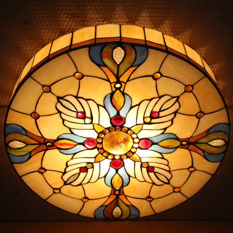 Mission Style Stained Glass Ceiling Lights | Shelly Lighting