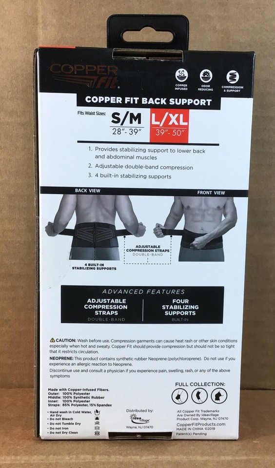 Copper Fit Back Pro Compression Support Adjustable Compression Straps L ...
