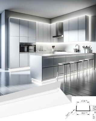 PVC Plinth Sealing Strip 1m White 18mm Kickboard Trim MDF Panel Cover ...