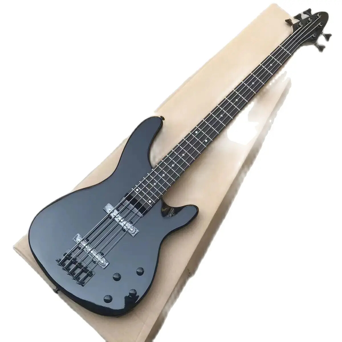 Factory Customized High Quality 24 Black 5 Strings Electric Bass Guitar ...