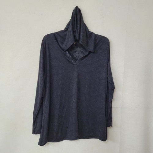 Balance Collection Hoodie Womens 1X Black Burnout Lightweight V-Neck ...