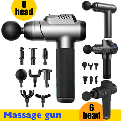 6-8 Heads Massage Gun Muscle Tissue Percussion Relief Vibration ...