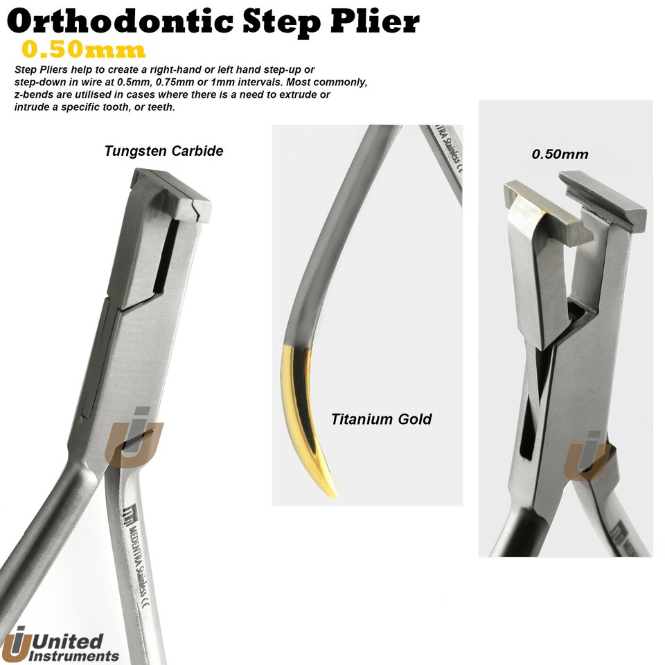 Orthodontic Detailing Plier 0.50mm Step Pliers TC Gold - Handle | eBay