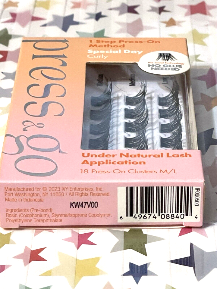iEnvy Press & Go 18 Cluster Lashes M/L IP09 Special Day Curly No Glue ...