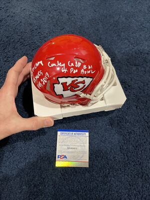 RARE Curley Culp SIGNED Chiefs 4 Stat MINI HELMET HOF PSA WITNESS | eBay