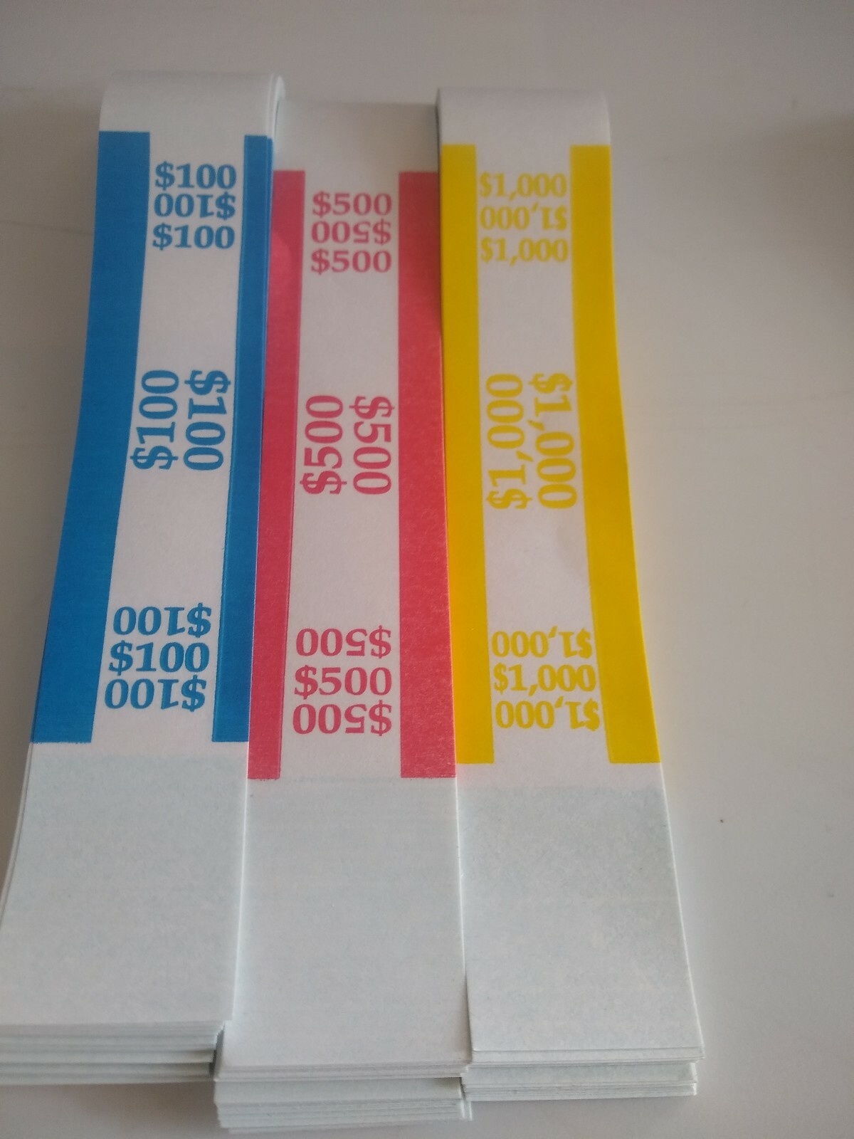 90 Self -Sealing Currency Straps/Bands $100 $500 $1000 $2000 $5000 ...